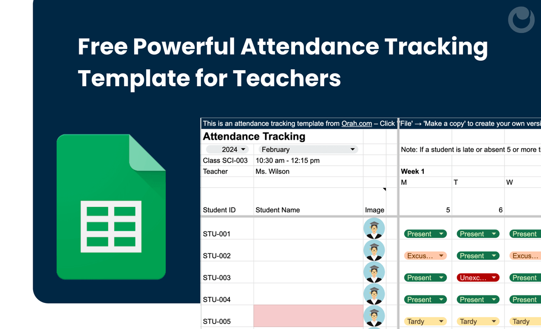 Attendance Sheet Examples: Free Template for Easy Record Keeping | Orah Blog